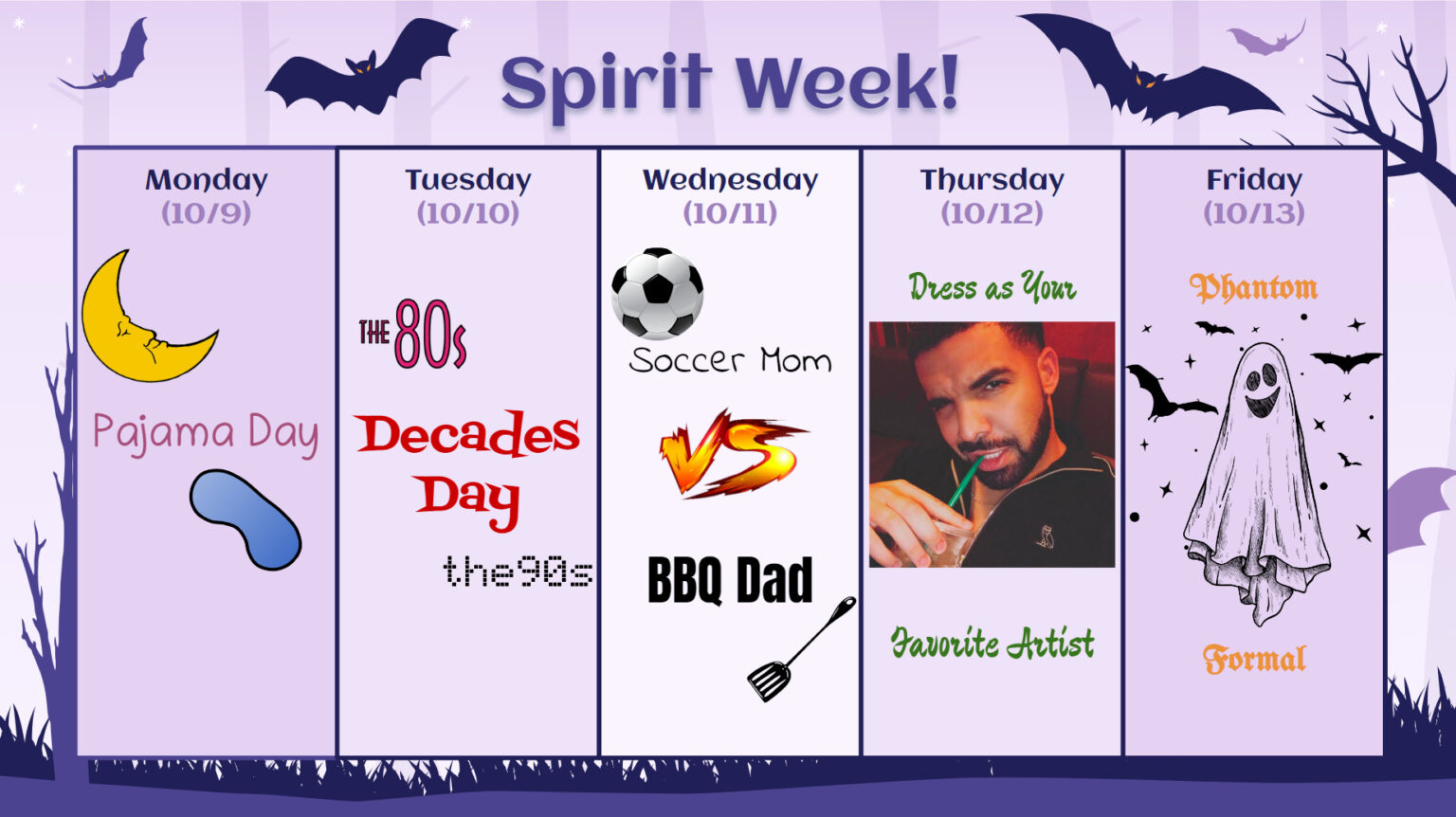 Spirit Week Oct 2023 Flyer - Da Vinci Design