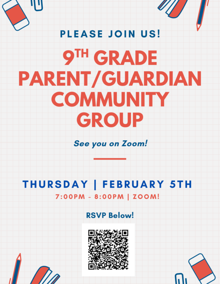 SAVE THE DATE: 9th Grade Parent/Guardian Community Group - Da Vinci Design